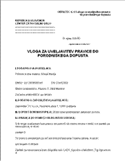 e-obrazec 682 - Vloga matere za uveljavitev pravice do porodniškega dopusta - OBRAZEC S-1/1